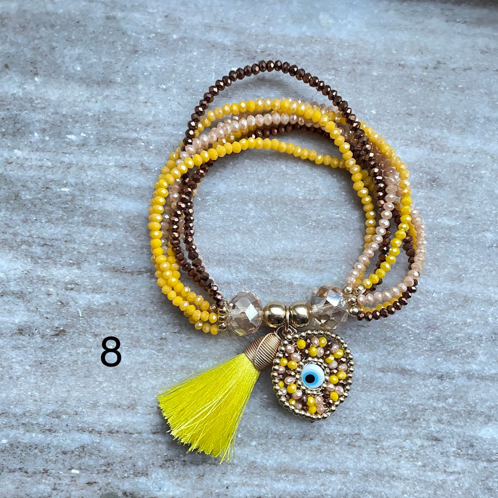 Crystal Bracelets Evil Eye Protection Bracelet Set 7 Strand - Etsy