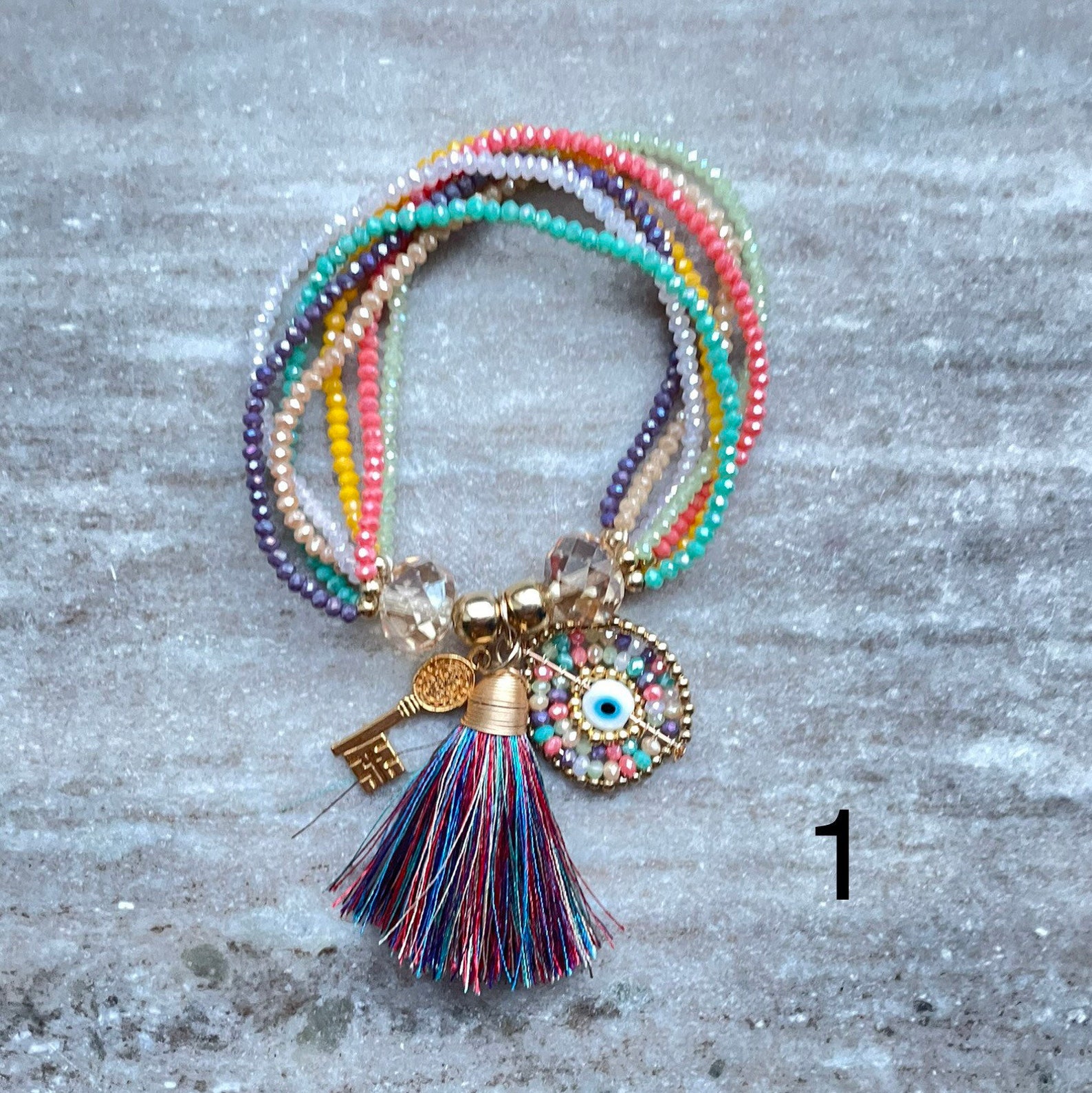 Crystal Bracelets Evil Eye Protection Bracelet Set 7 Strand - Etsy