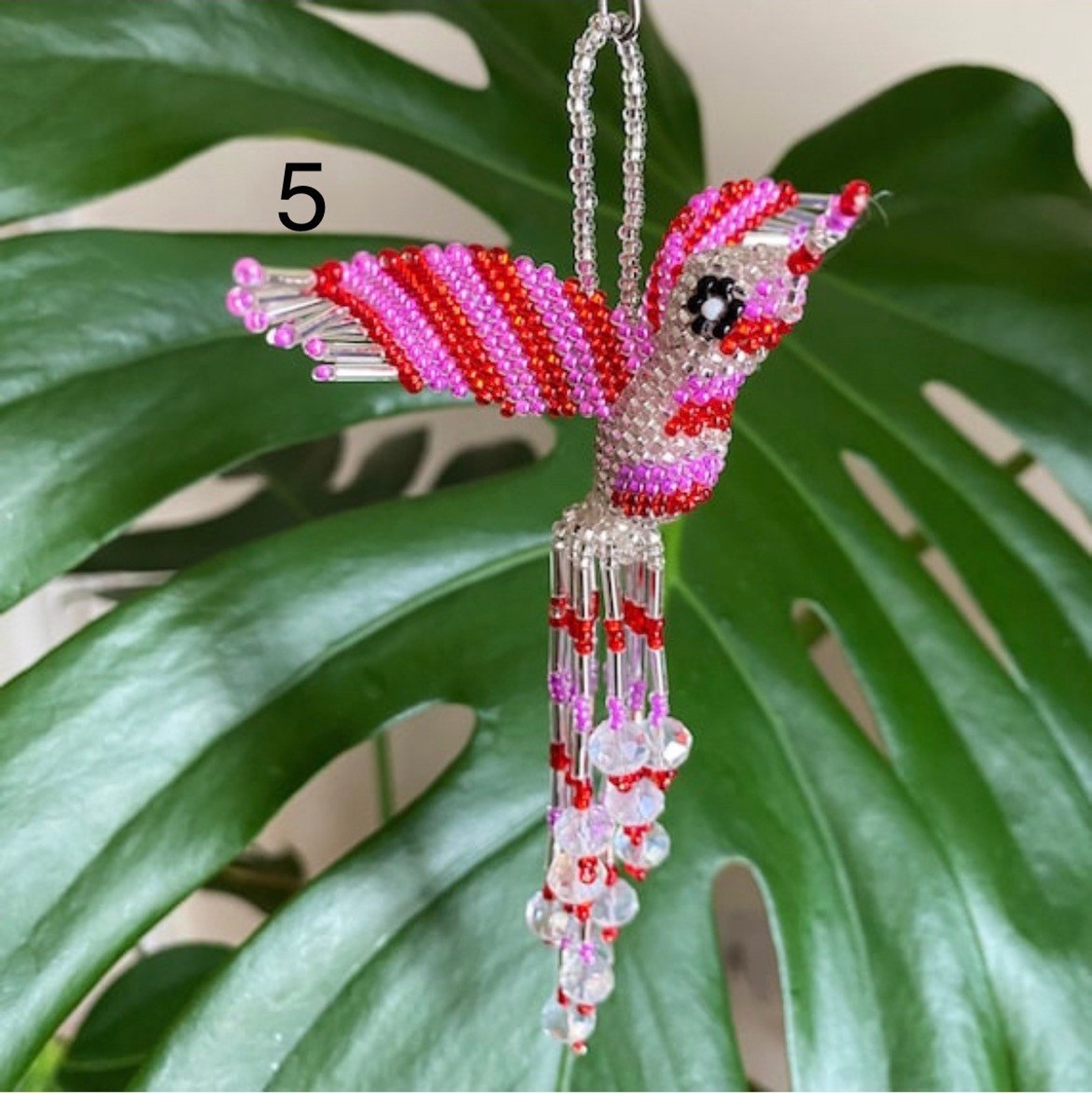 Beaded Hummingbird Keychains Zipper Charms Hanging Decor - Etsy