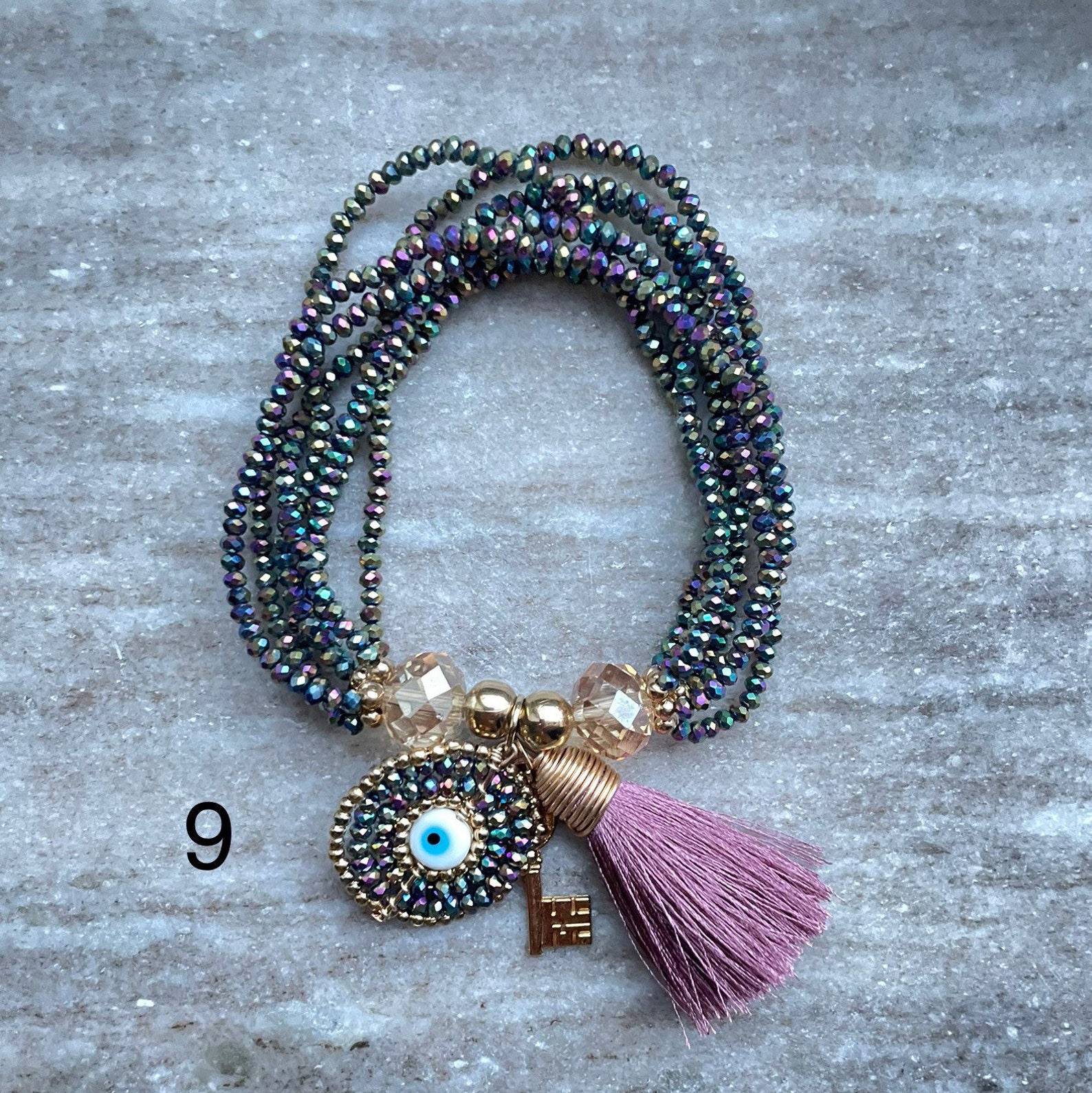 Crystal Bracelets Evil Eye Protection Bracelet Set 7 Strand - Etsy