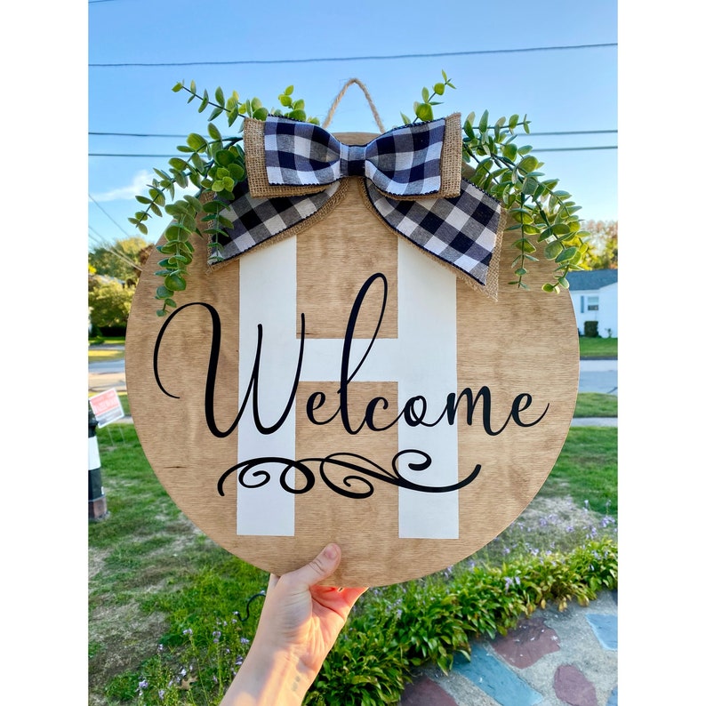 Welcome Sign Door Hanger Front Door Decor Housewarming Gift ...