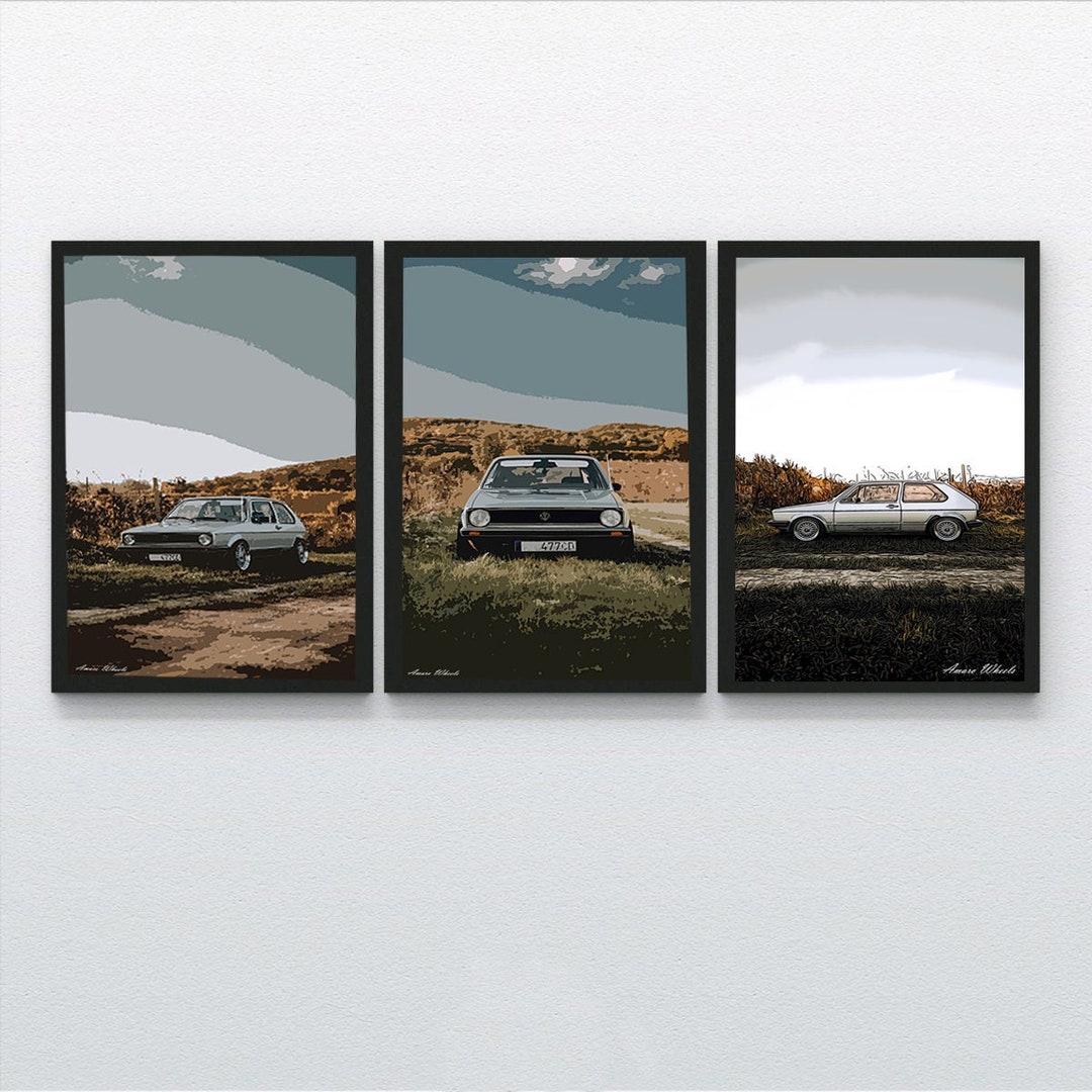 Volkswagen Golf MK1 GTI/GTD 3 Combo/set Car Poster Wall - Etsy