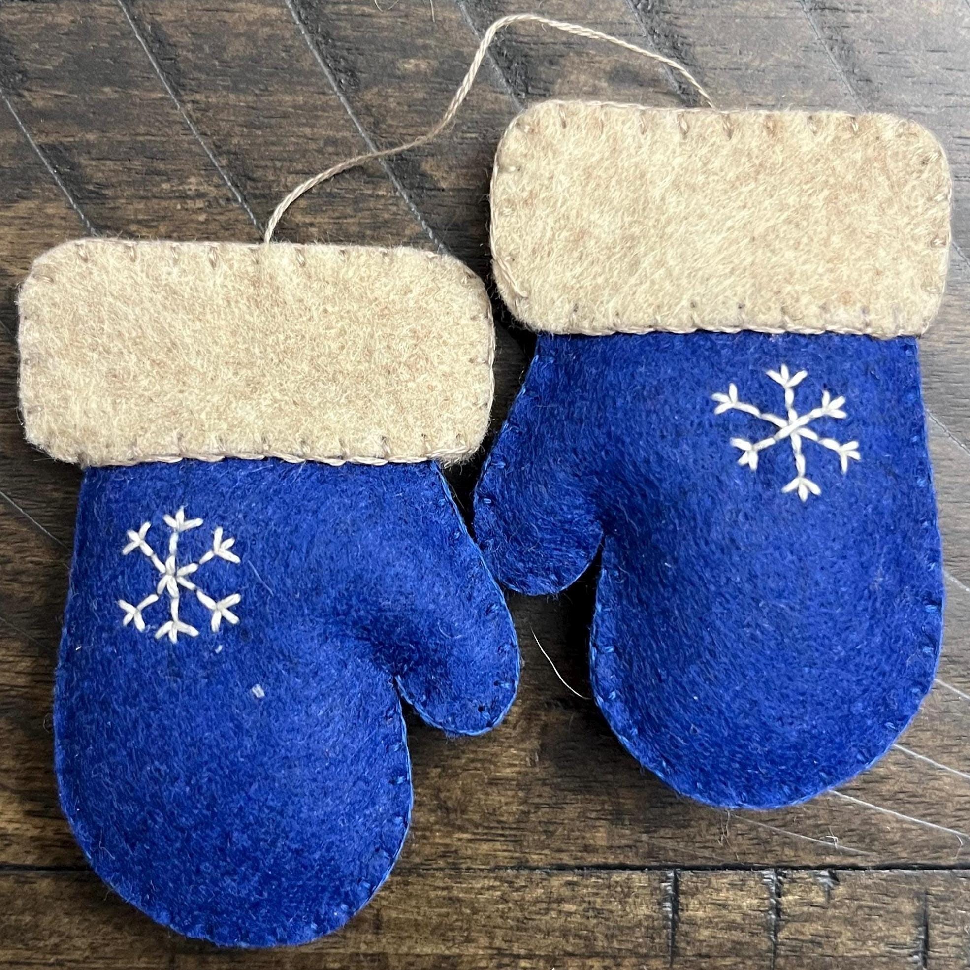 Wool Felt Pair of Mittens Ornament - Etsy