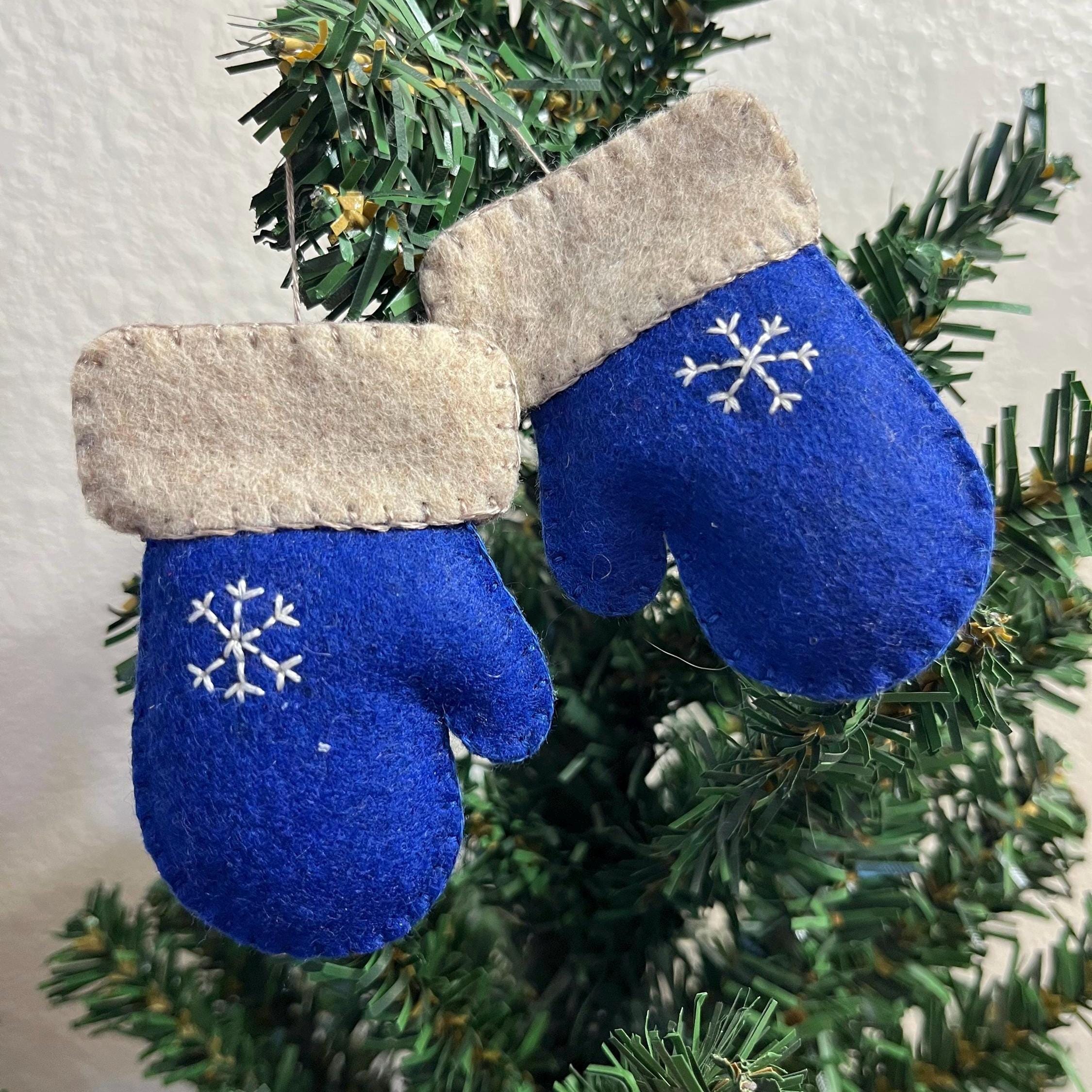 Wool Felt Pair of Mittens Ornament - Etsy