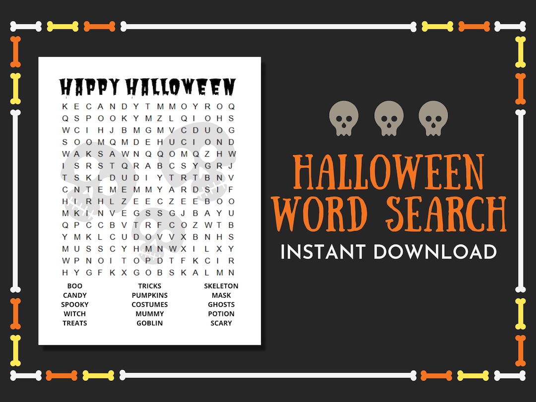 Halloween Word Search Puzzle Game! Printable Halloween Word Search ...