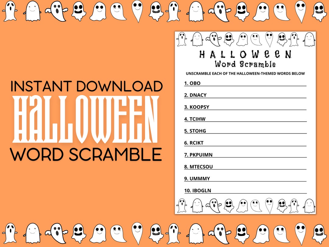 Halloween Activity Page, Halloween Word Scramble, Halloween Game ...
