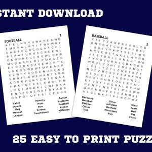 25 SPORTS WORD SEARCHES: Large Print Word Search Puzzles - Sports ...