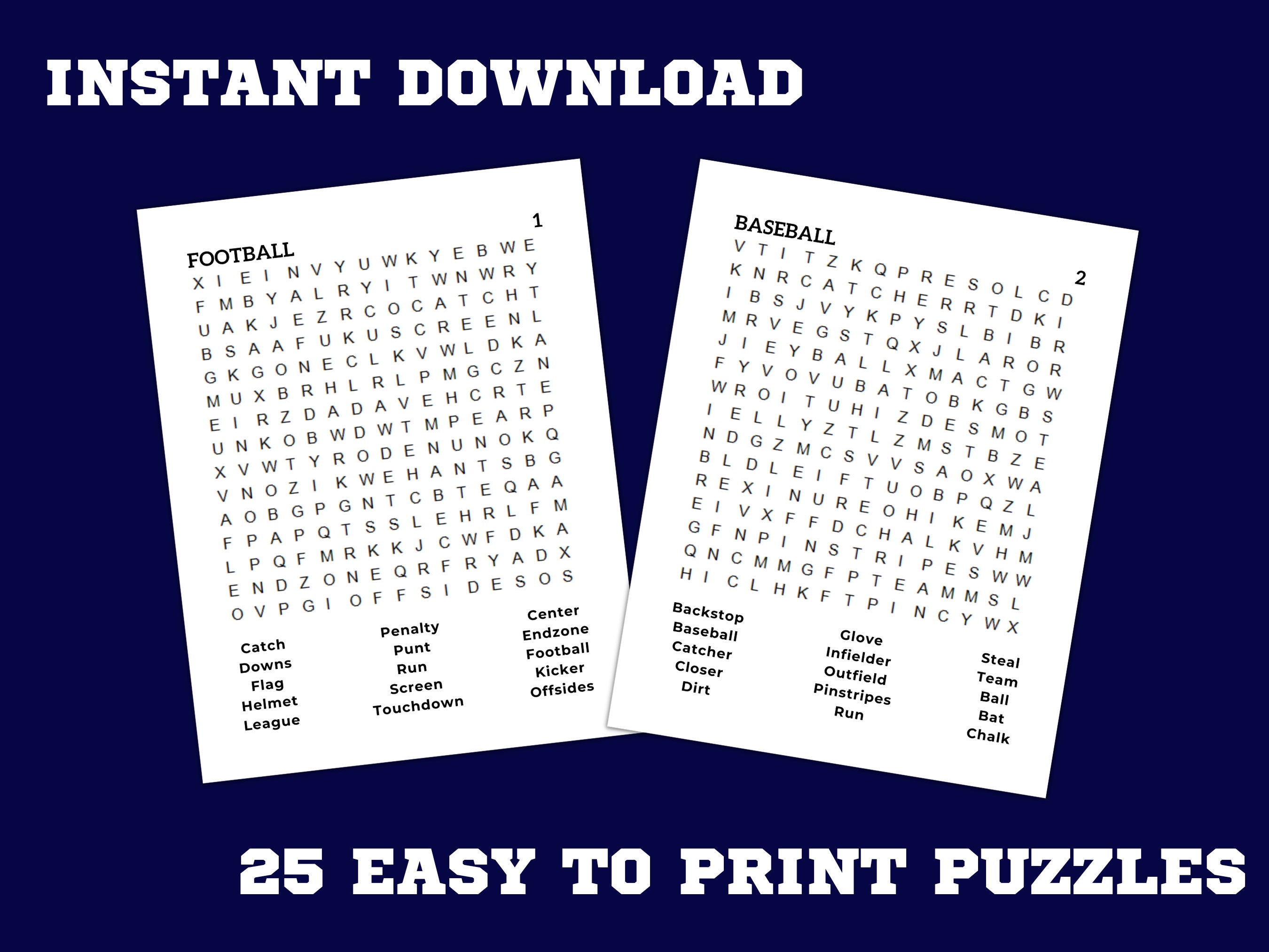 25 SPORTS WORD SEARCHES: Large Print Word Search Puzzles - Sports ...