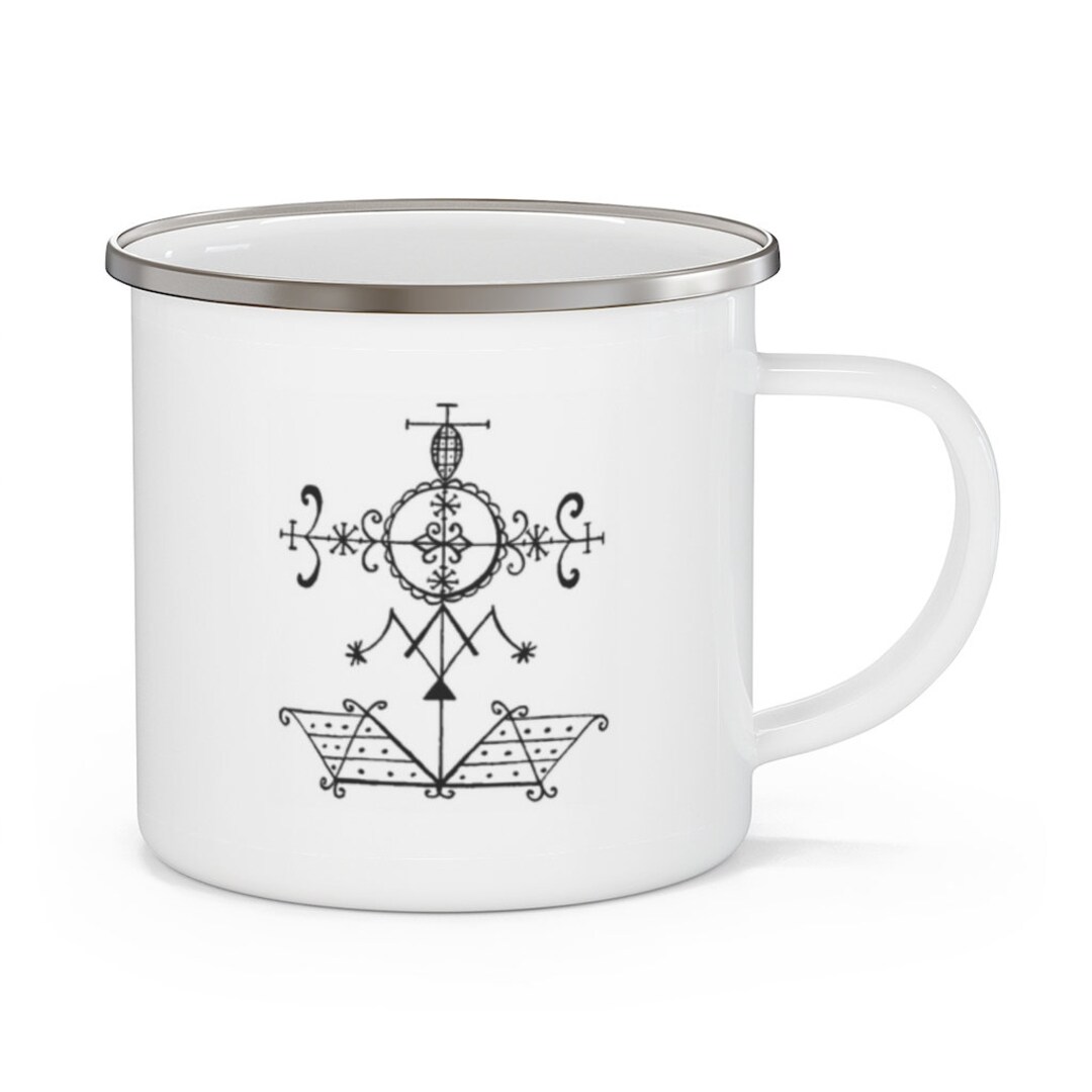 SIMBI Vèvè Medium Size Enamel Mug Haitian Vodou Ceremony Spiritual ...