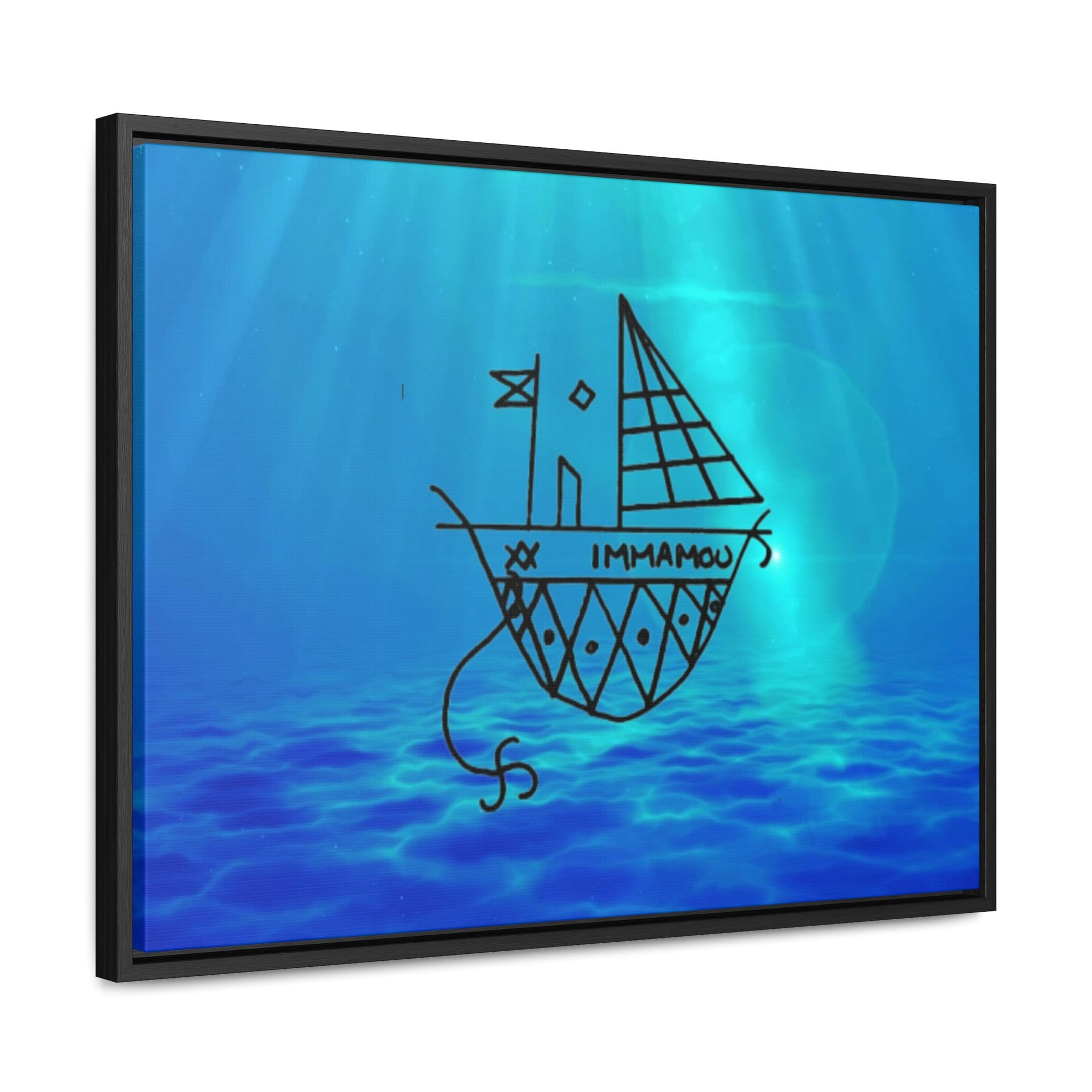 MET AGWE Veve Gallery Canvas Wrap 24x18, Altar Decor Met Agwe Sigil ...