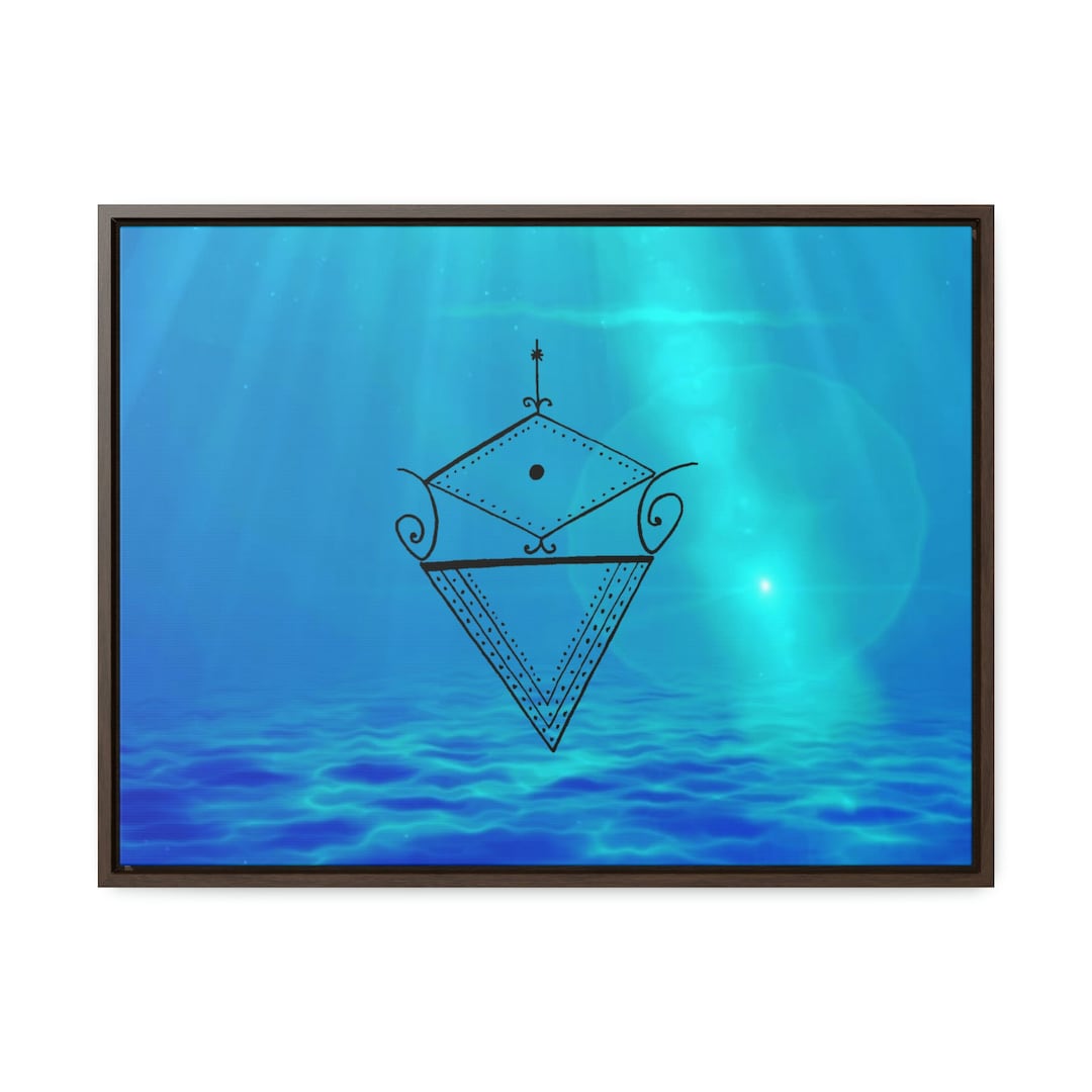 La Sirene Veve Gallery Canvas Wrap 24x18 Altar Decor La Sirene Sigil Vodou Ritual