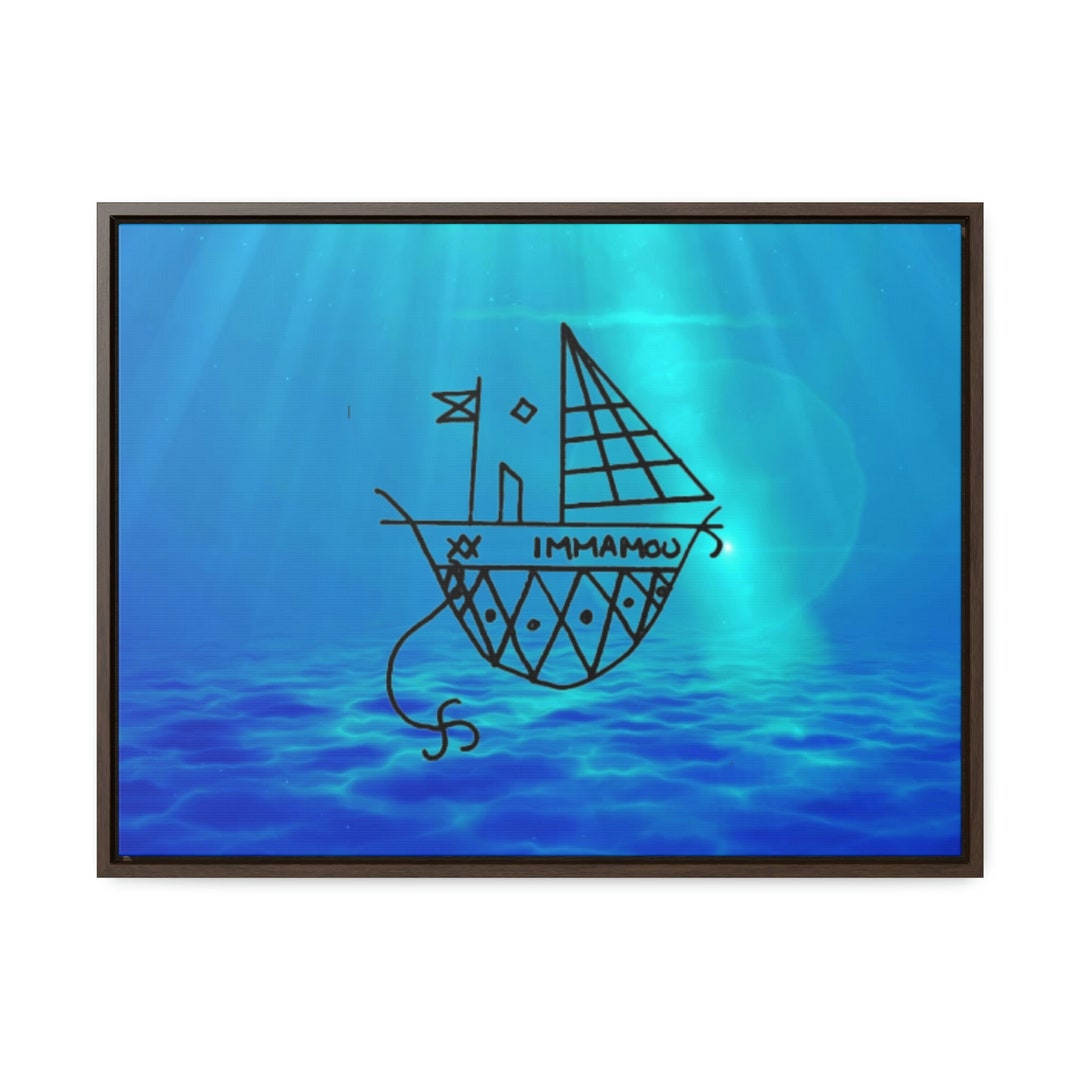 MET AGWE Veve Gallery Canvas Wrap 24"x18", Altar Decor | Met Agwe Sigil ...