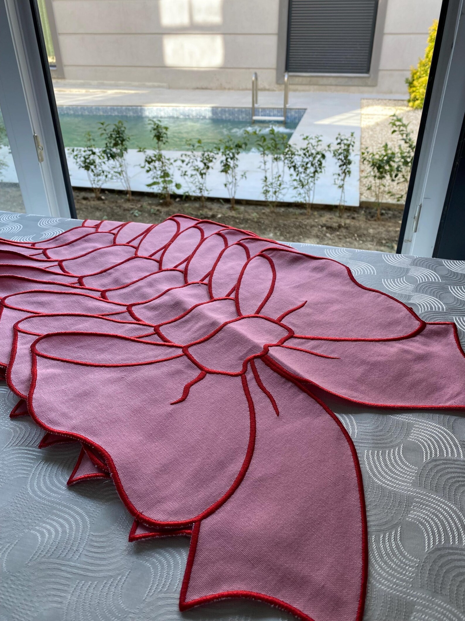 Pink Bow Shaped Placemat – Handmade Decorative Table Mat – Unique Bow ...
