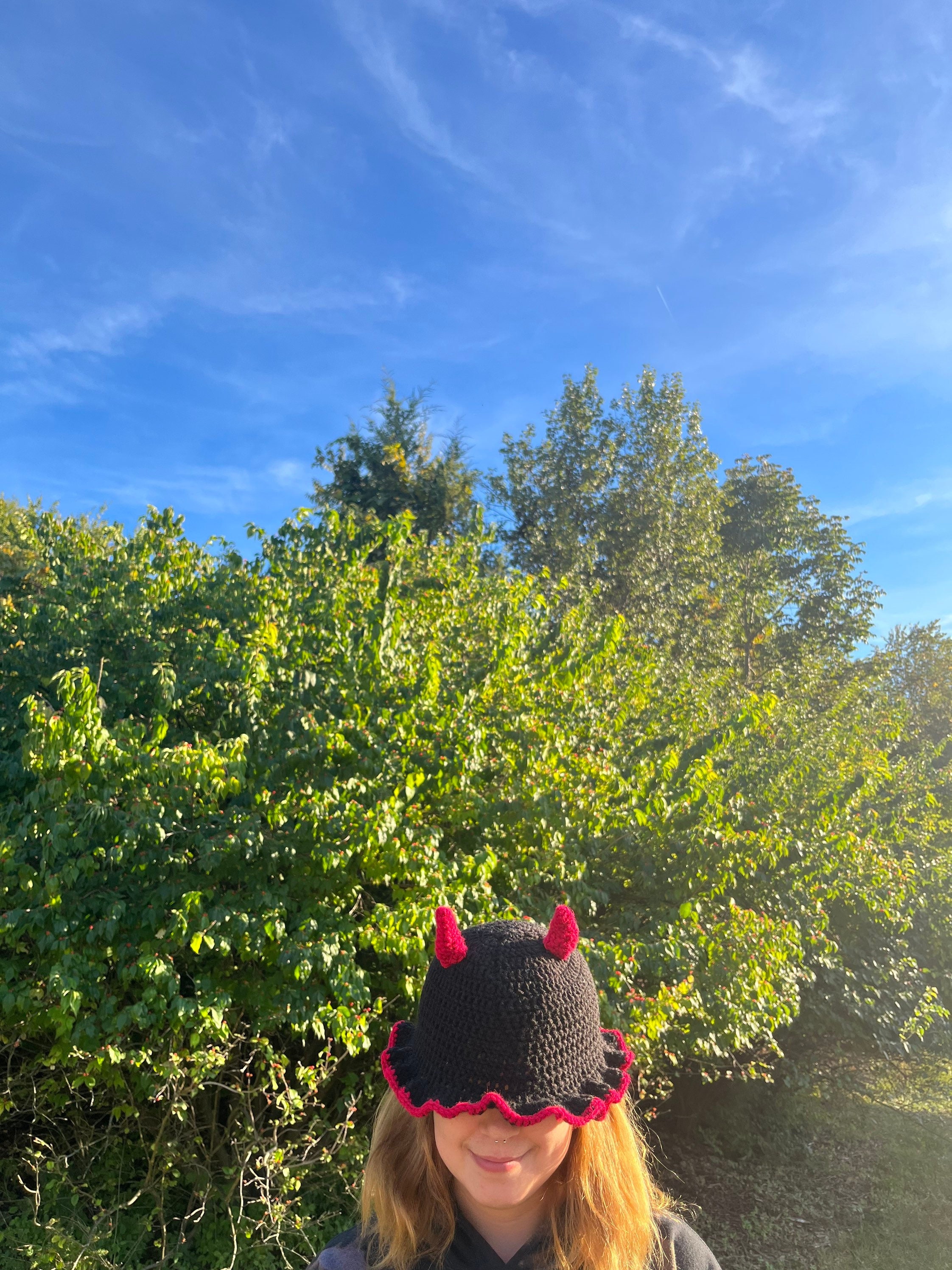 Crochet Devil Bucket Hat - Etsy