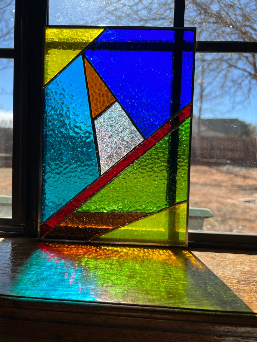 Abstract Stained Glass Art - Etsy
