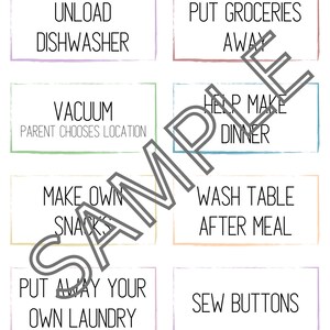 50 Printable Kids Chore Cards INSTANT DOWNLOAD Editable Home ...