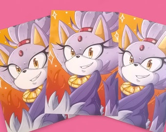 Blaze the Cat - [sonic the Hedgehog] Limited Fine Art Print (framed) - Etsy