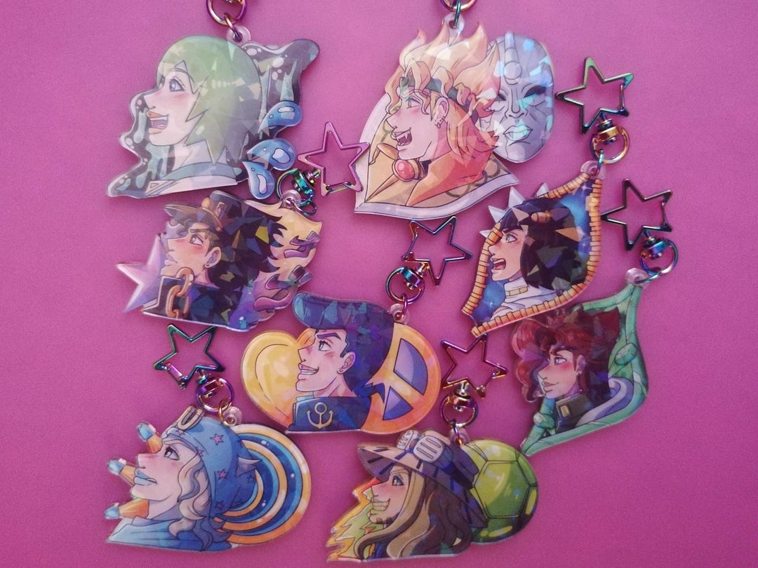 JJBA Stand & User Holographic Keyrings! - Etsy