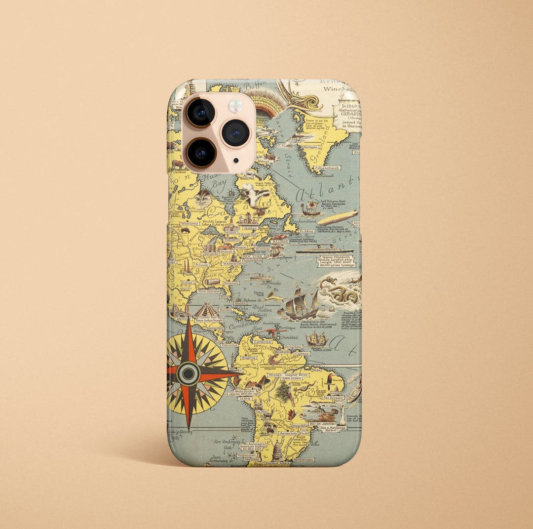 Vintage Map iPhone Case Wanderlust iPhone 12 Case Nautical iPhone 12 ...