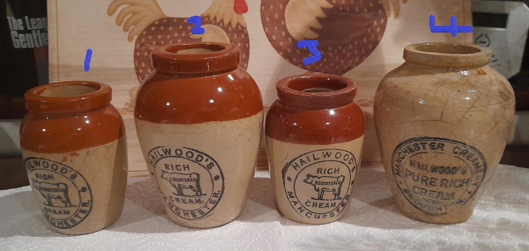 Mixed Edwardian Earthenware Cream Pots With Pictorial and Writing . - Etsy
