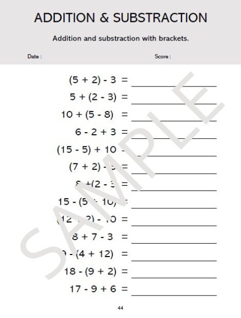 Math Workbook worksheets Printable : Grade 3 - Etsy