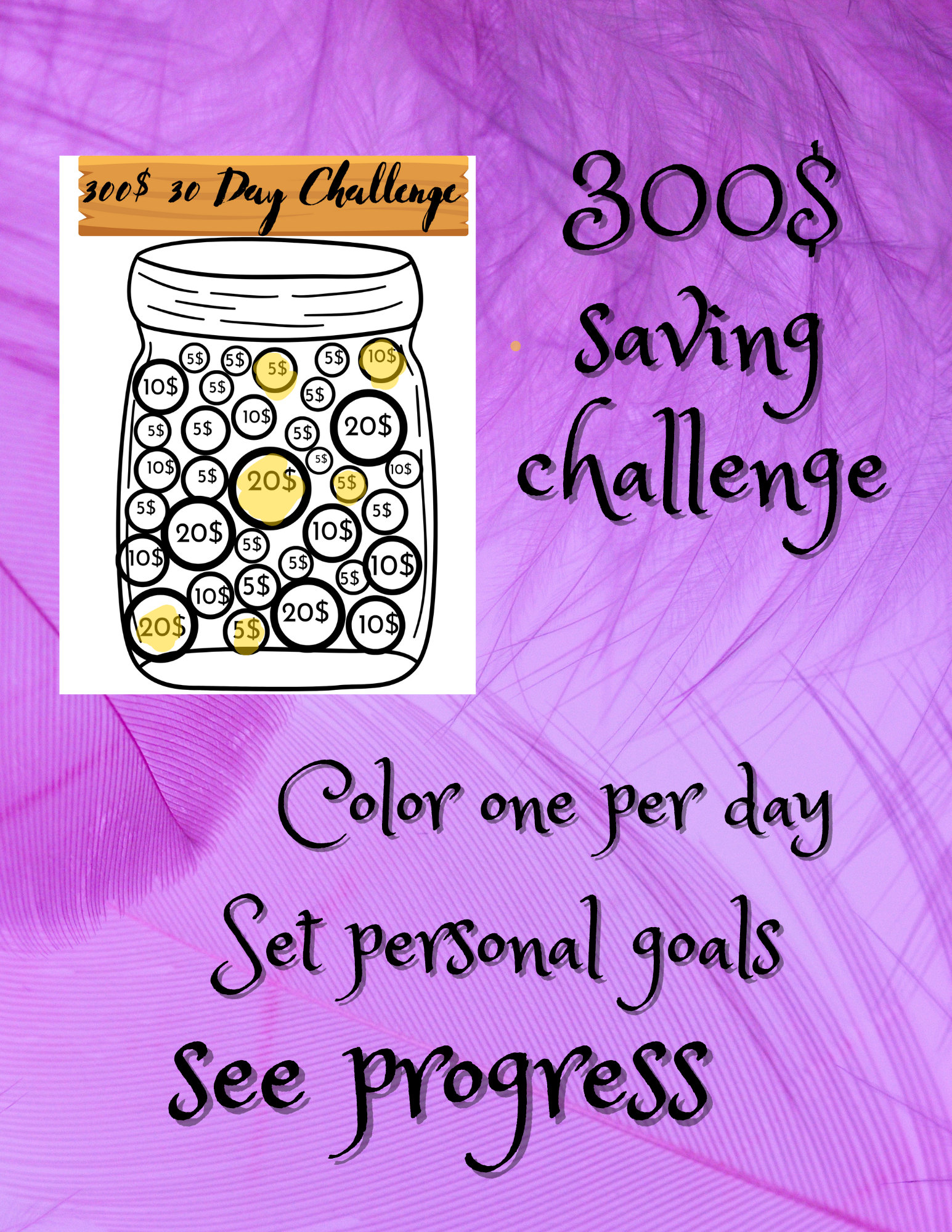 300 Money Saving Challenge 30 Days - Etsy
