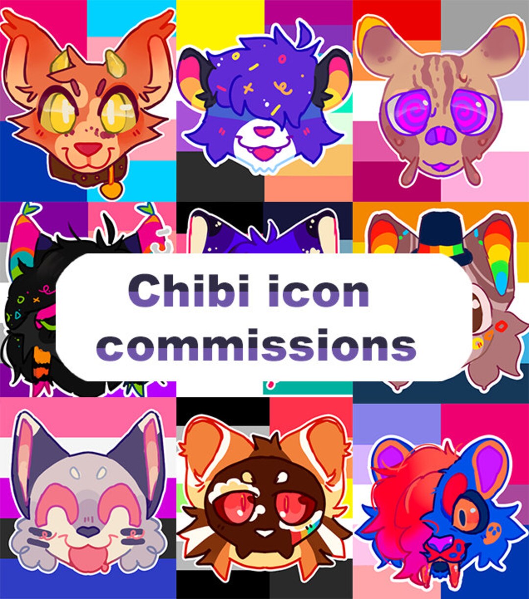 Chibi Symmetrical Icon Art Commissions . Furry, Fursona, Pet - Etsy