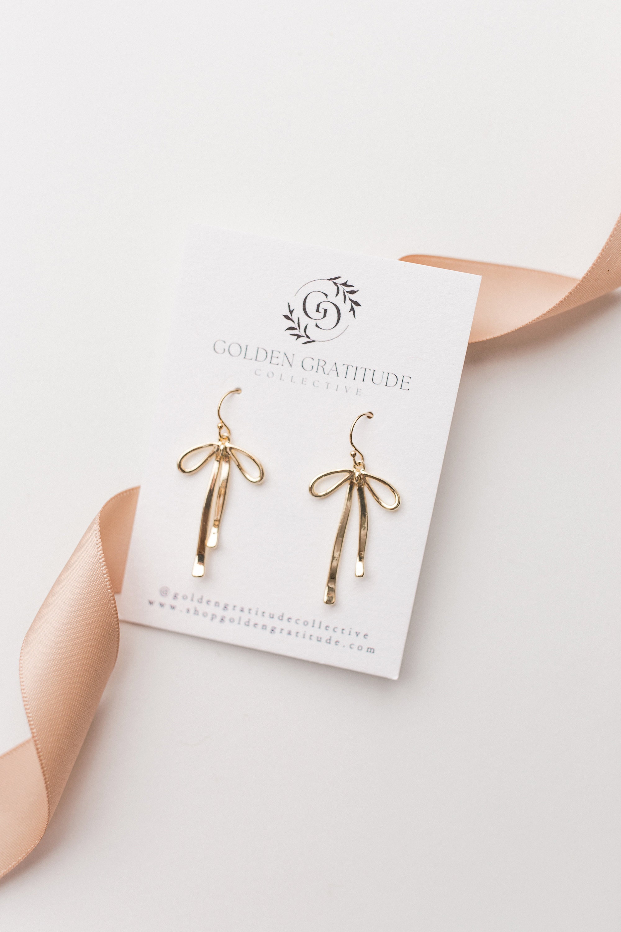 Gold Bow Earrings, Bow Earrings, Gold Ribbon Earrings, Valentines Day ...