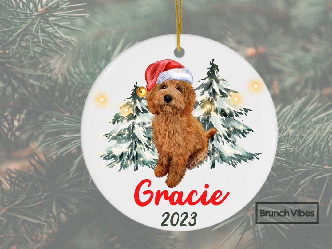 Apricot Golden Doodle Ornament Christmas Custom Gift Brown Labradoodle ...