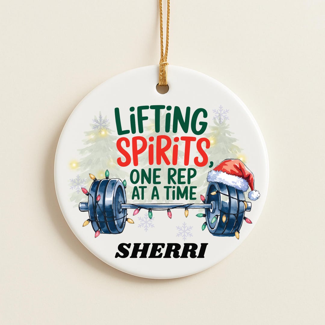 Weightlifting Ornament Personalized Barbell Christmas Gift Custom ...