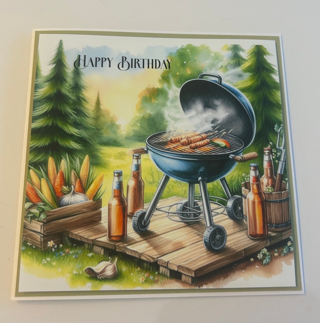 BBQ Birthday Card - Etsy
