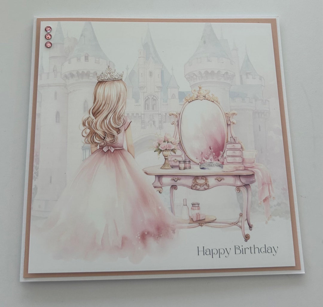Princess Birthday Card - Etsy