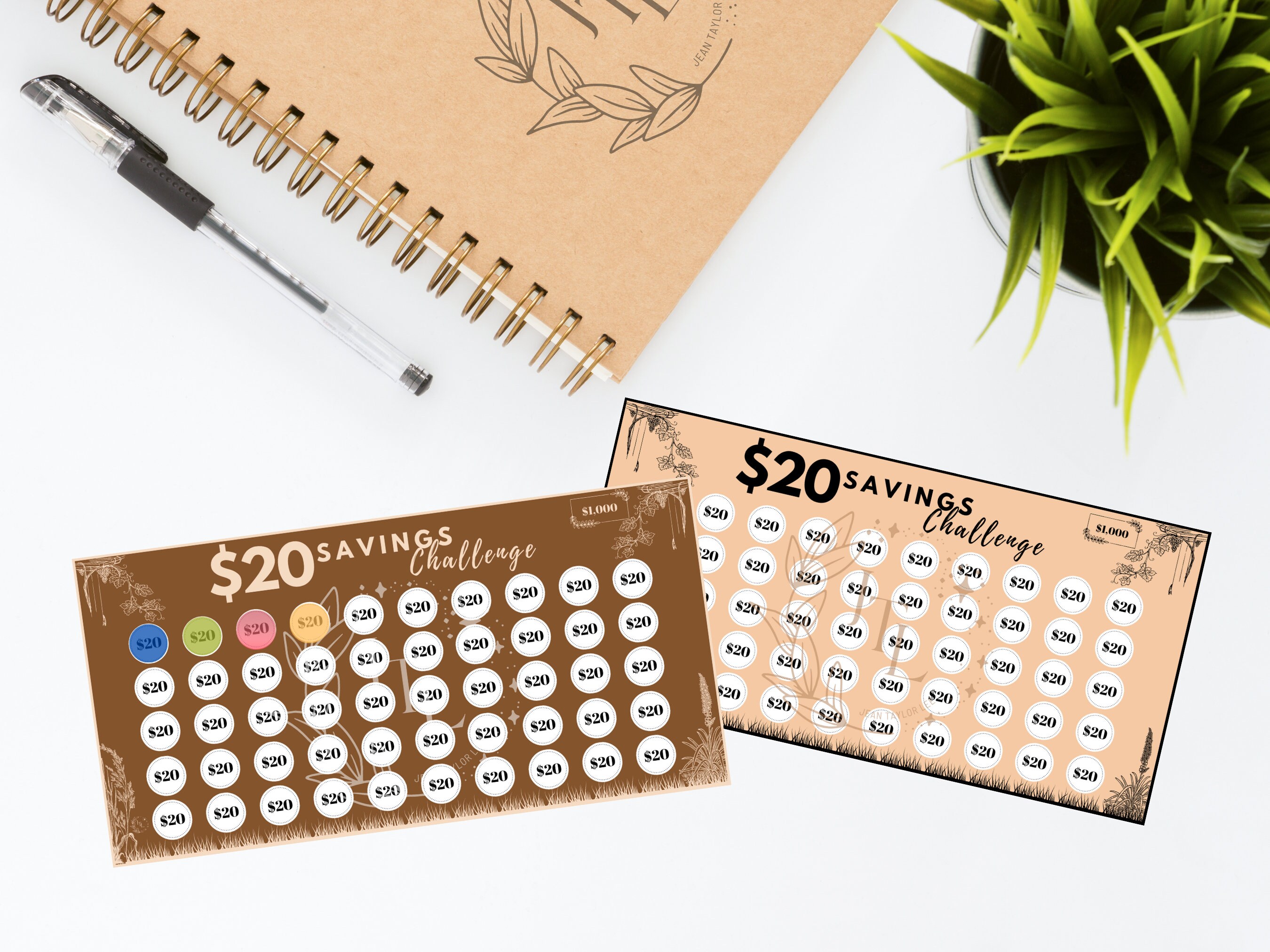 20-dollars Savings Challenges Trackers Budget Planner Digital - Etsy