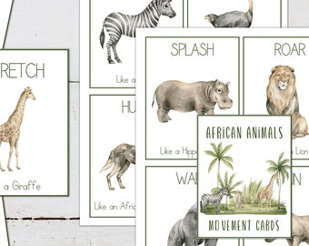 POLAR Animals MOVEMENT CARDS, Forest Animals, Calm Down Activity, Kids ...