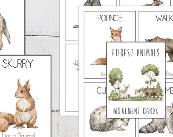 POLAR Animals MOVEMENT CARDS, Forest Animals, Calm Down Activity, Kids ...