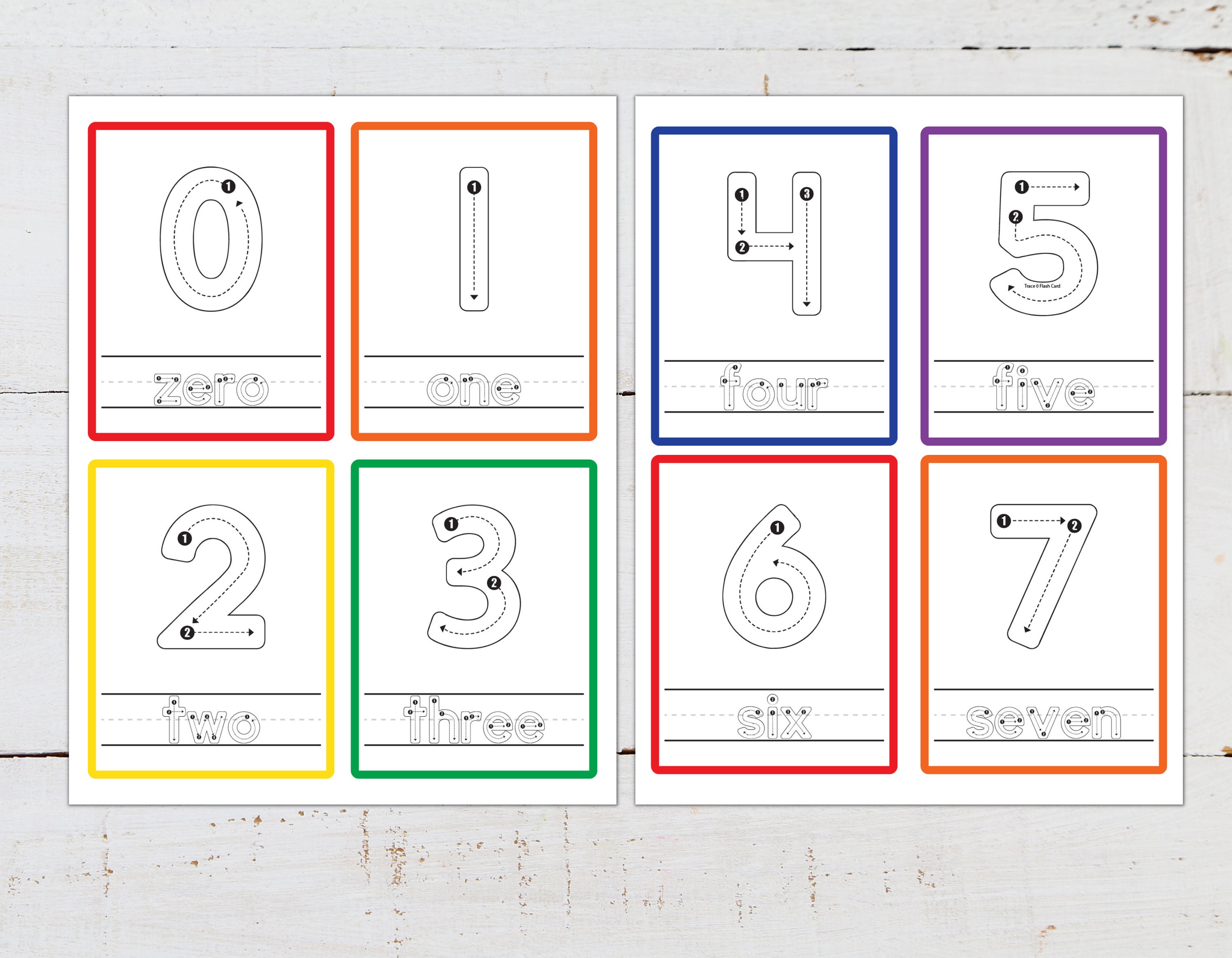 NUMBER Tracing Cards, 1 to 20, INSTANT DOWNLOAD - Etsy