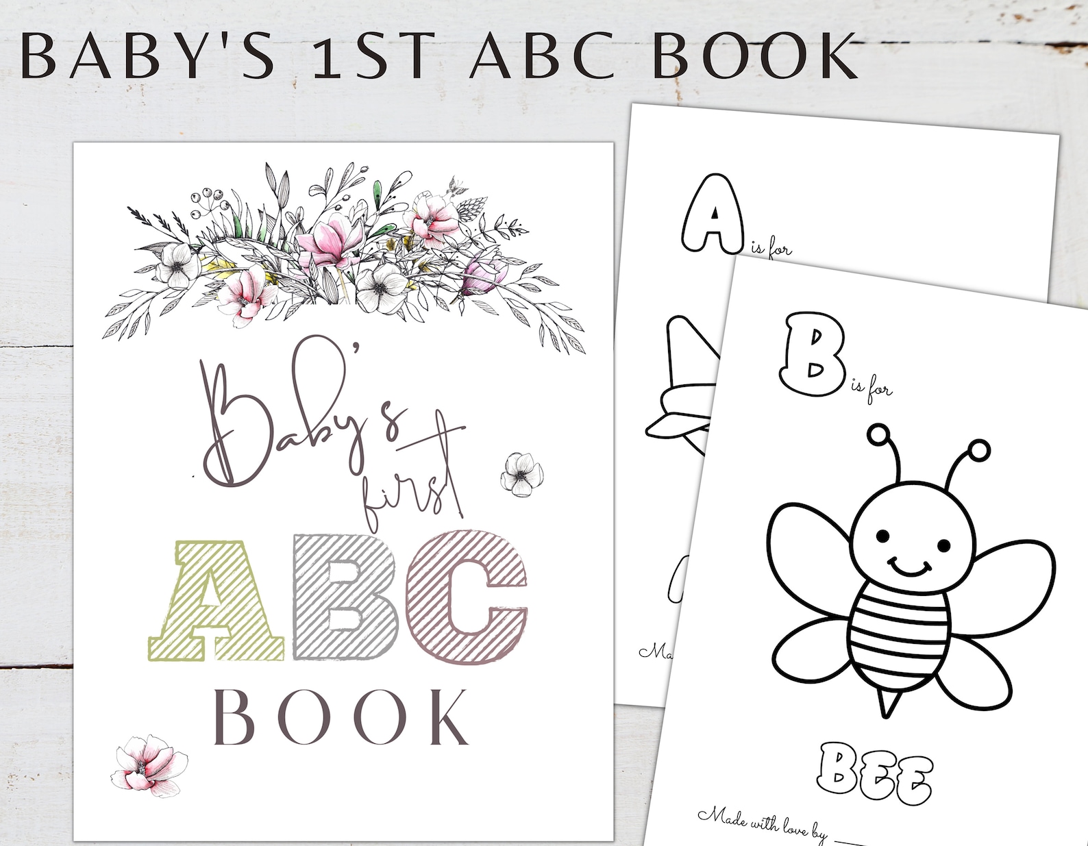 Baby's First ABC Book, Printable ABC Book, Baby's First Alphabet Book ...