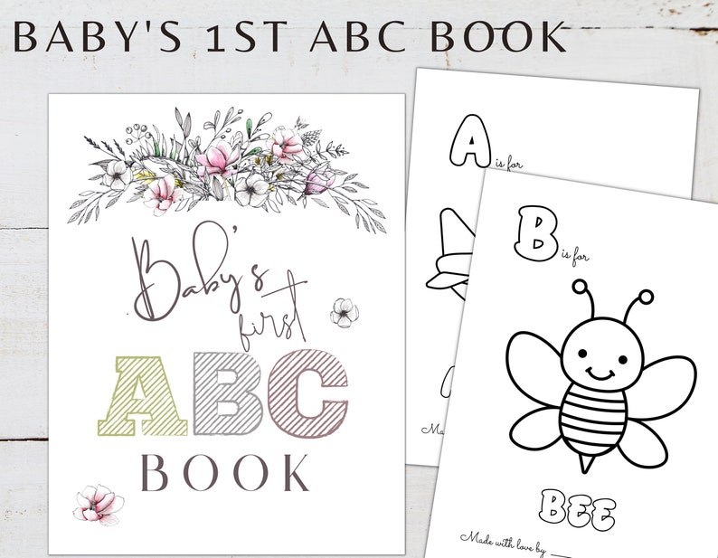 Baby's First ABC Book, Printable ABC Book, Baby's First Alphabet Book ...