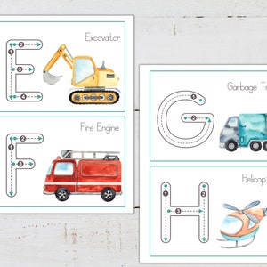 TRANSPORT ABC Tracing Cards, A to Z Tracing, Instant Download - Etsy