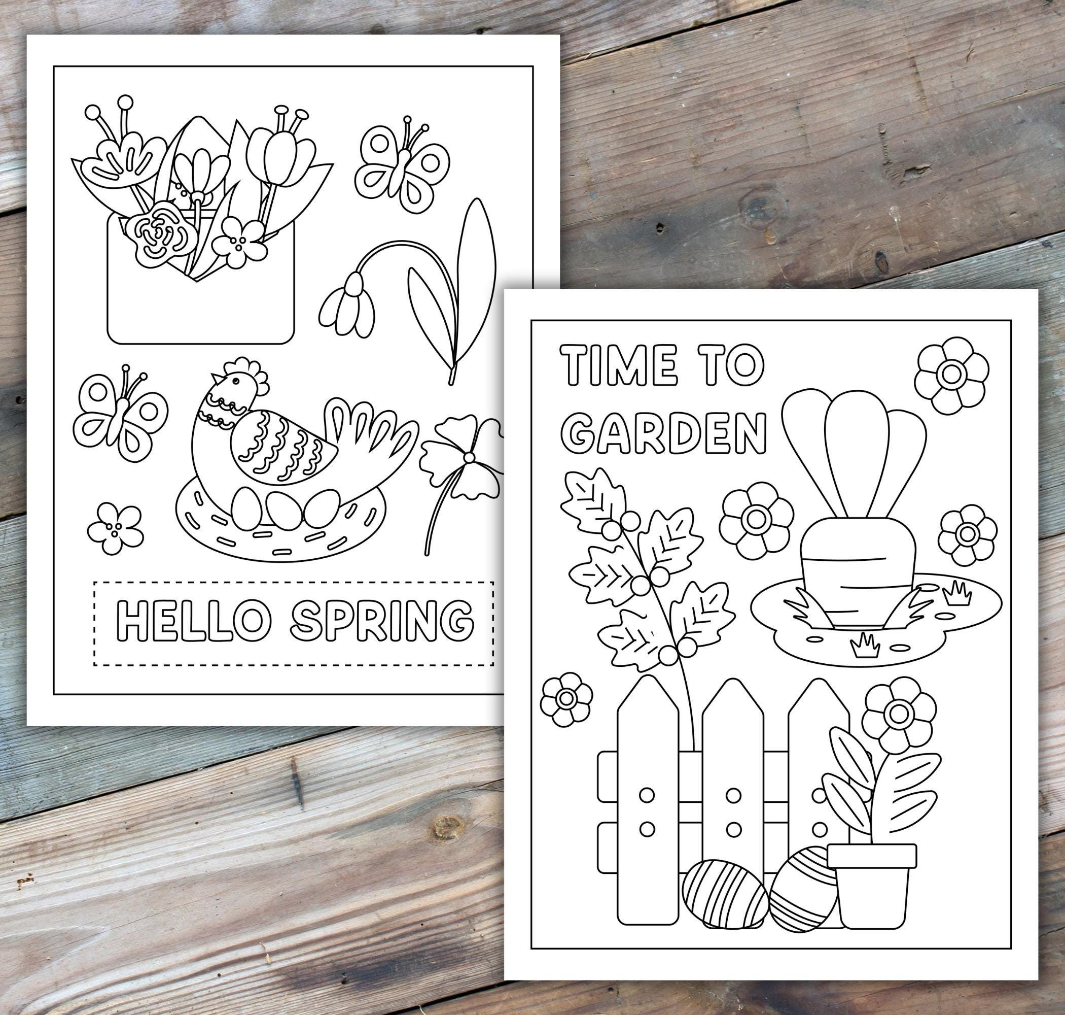 SPRING Coloring Pages, Preschool Activity, Digital Product, Instant ...