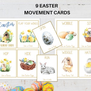 EASTER MOVEMENT CARDS, Calm Down Activity, Kids Movement, Montessori ...