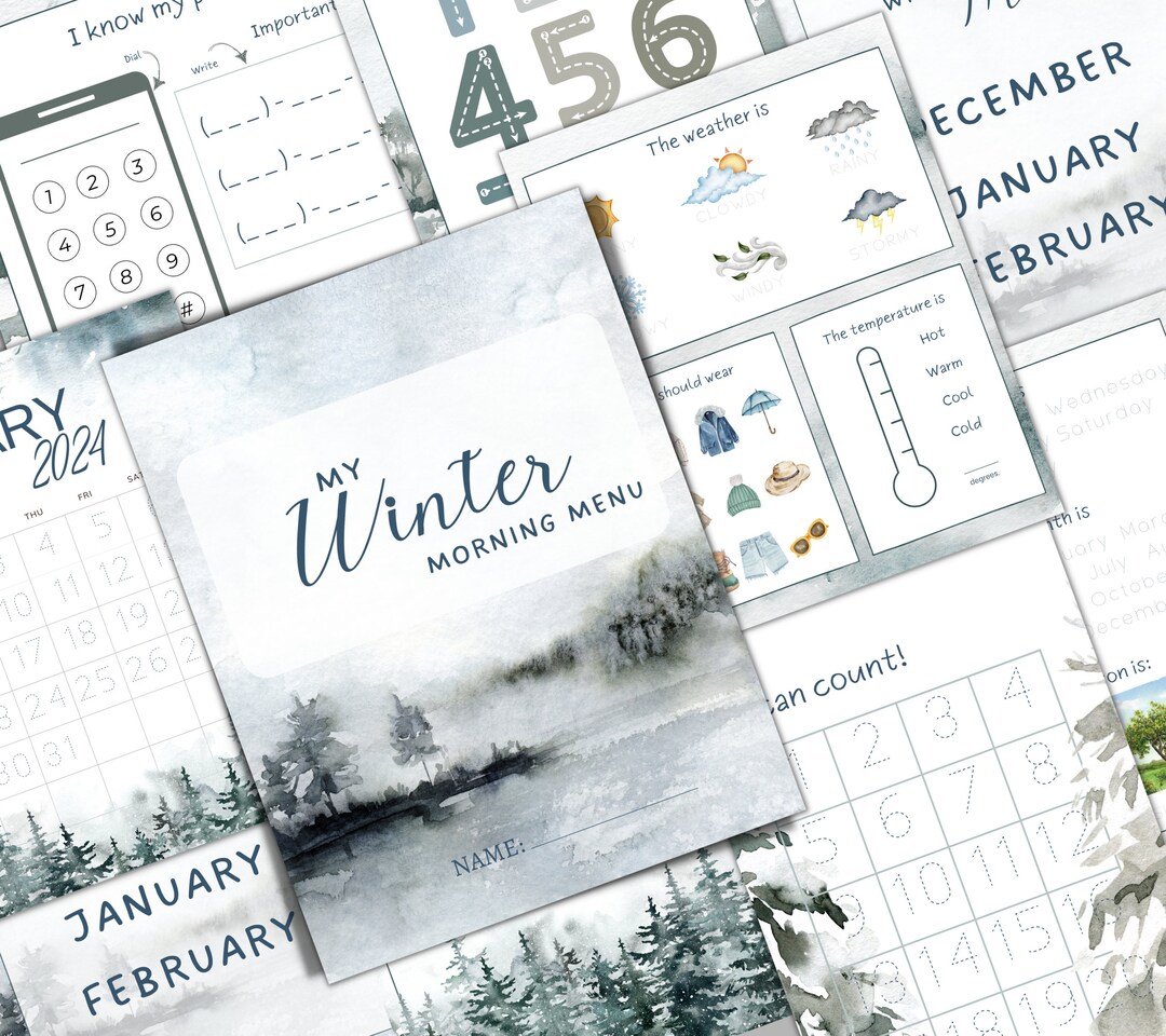 WINTER MORNING MENU, Homeschool Printables, Instant Download - Etsy