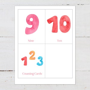 NUMBER Cards, 1 to 10 Counting, Toddler Activity, Printable, Instant ...