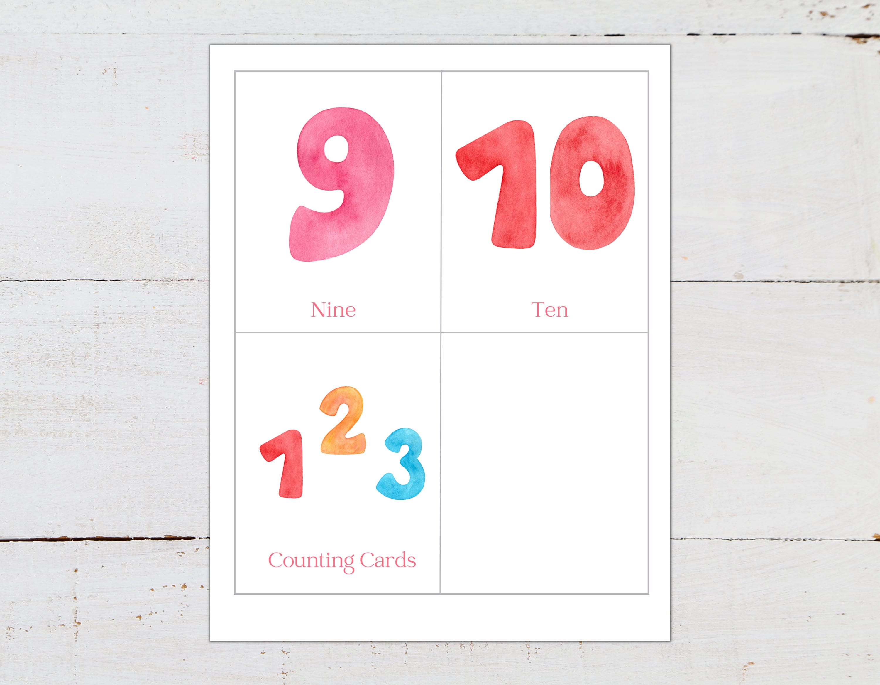 NUMBER Cards, 1 to 10 Counting, Toddler Activity, Printable, Instant ...