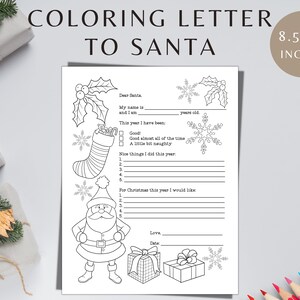Coloring Letter to Santa, Dear Santa, Printable Letter to Santa ...
