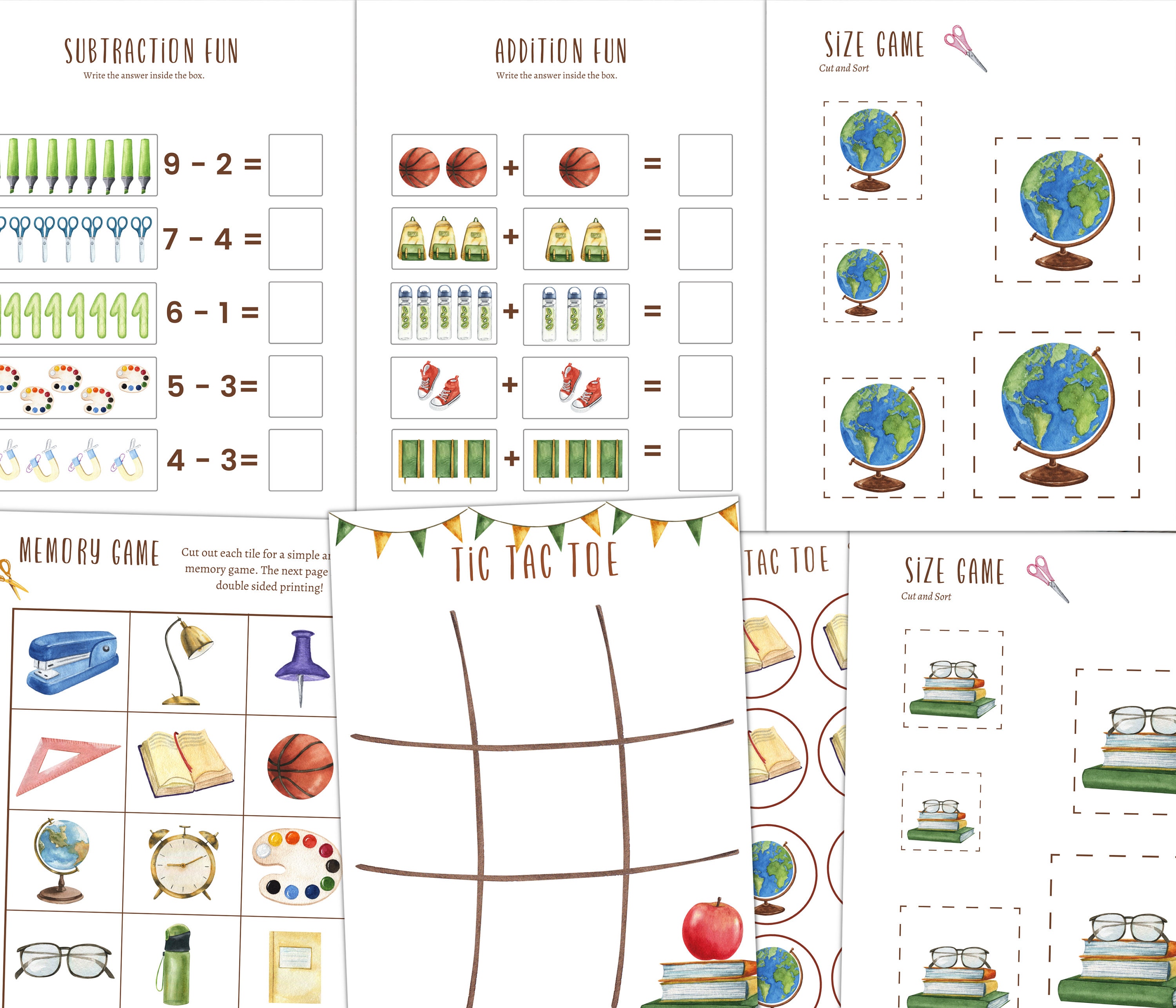 BACK TO SCHOOL Pre-k and K Activity Pack Homeschool Digital - Etsy