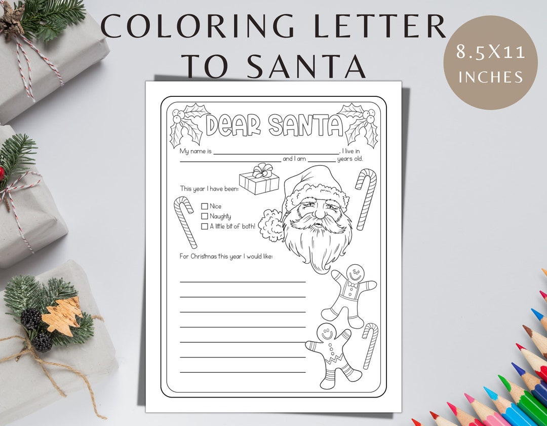 Coloring Letter to Santa, Dear Santa, Printable Letter to Santa ...