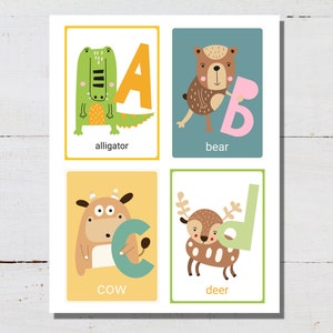 Animal ABC Flash Cards, Mini-poster | Animal Flash Cards | Learning ...