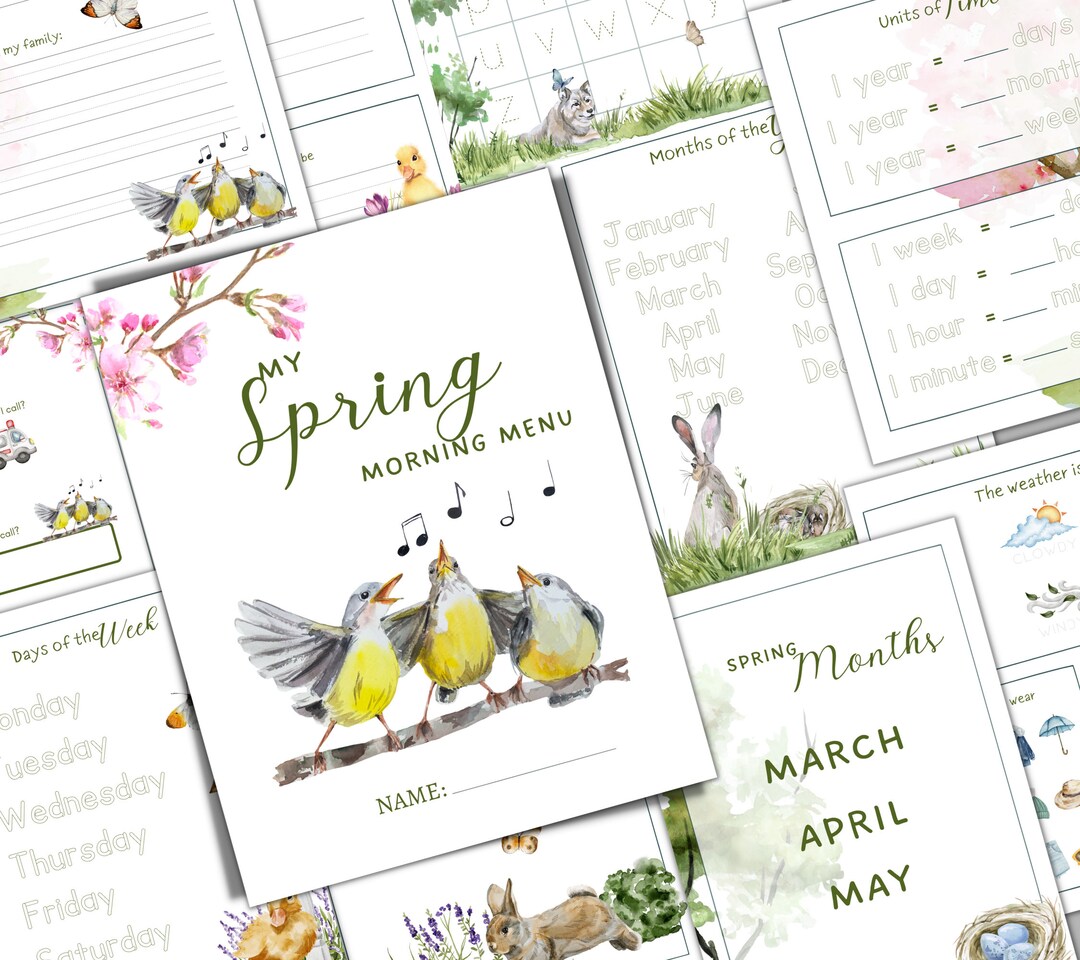 SPRING Morning MENU, Homeschool Printables, UPDATED for 2026, Instant ...