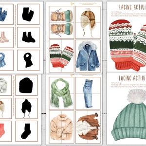 WINTER CLOTHES Pre-k and K Activity Pack, Homeschool, Digital, Instant ...